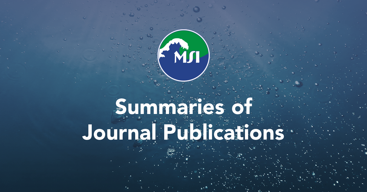 Summaries of Journal Publications - UP Marine Science Institute
